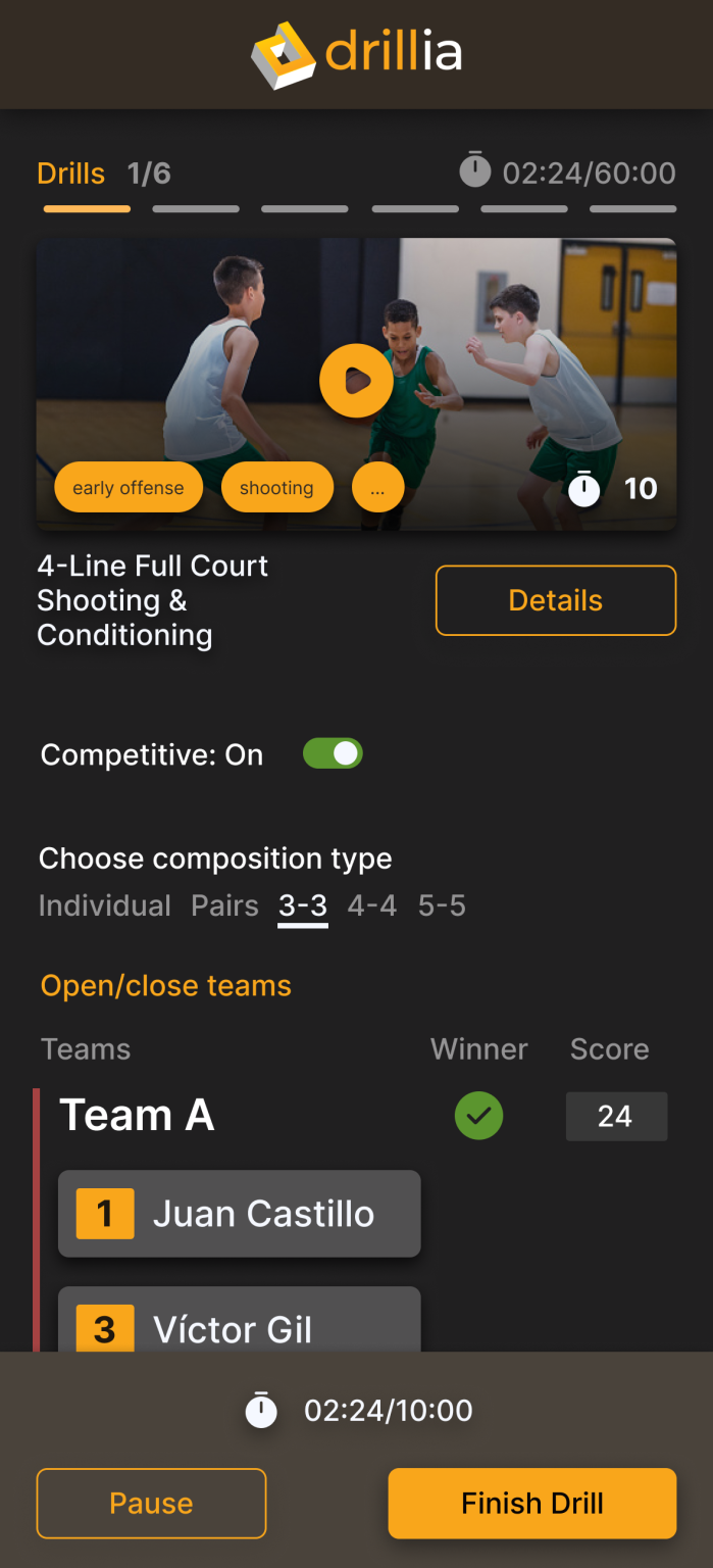 Drillia - AI-powered basketball coaching app